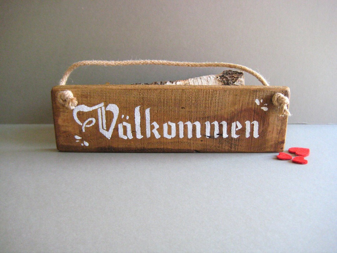 Välkommen Swedish Welcome Reclaimed Wood Hanging Sign - Etsy