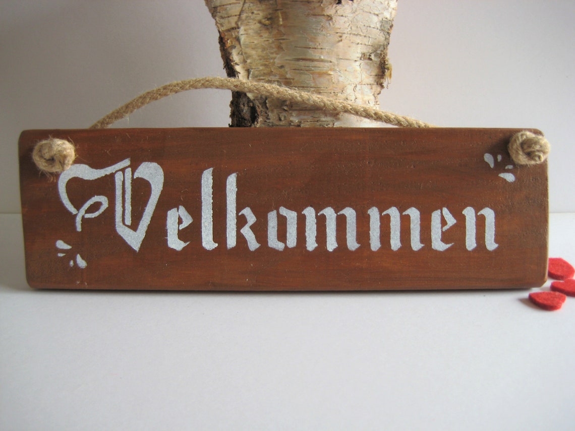 Velkommen Norwegian and Danish Reclaimed Wood Welcome Hanging - Etsy