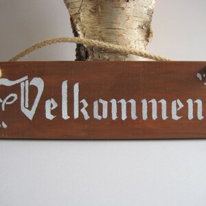 Velkommen Norwegian and Danish Reclaimed Wood Welcome Hanging Sign - Etsy