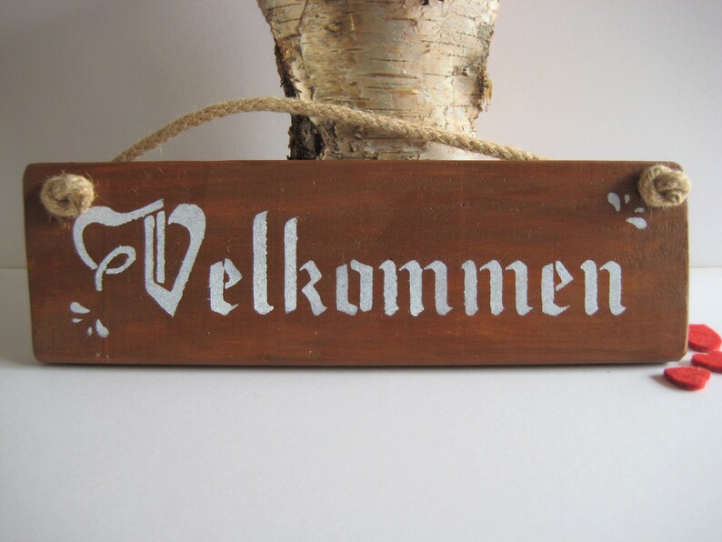 Velkommen Norwegian and Danish Reclaimed Wood Welcome Hanging - Etsy