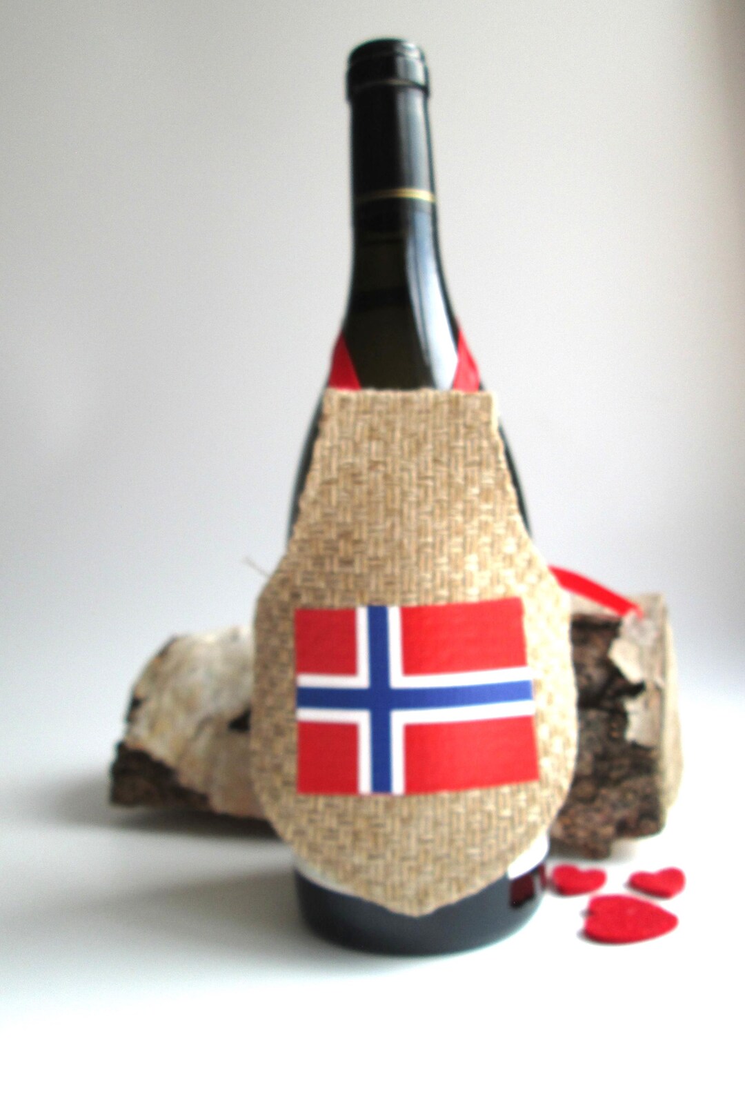 Norwegian Flag Bottle Apron, Wine Bottle Apron, Norway Decor, Bottle ...
