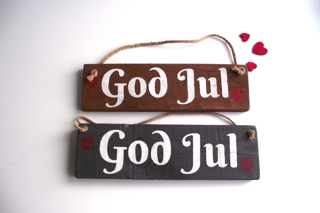 God Jul Reclaimed Wood Hanging Sign - Etsy
