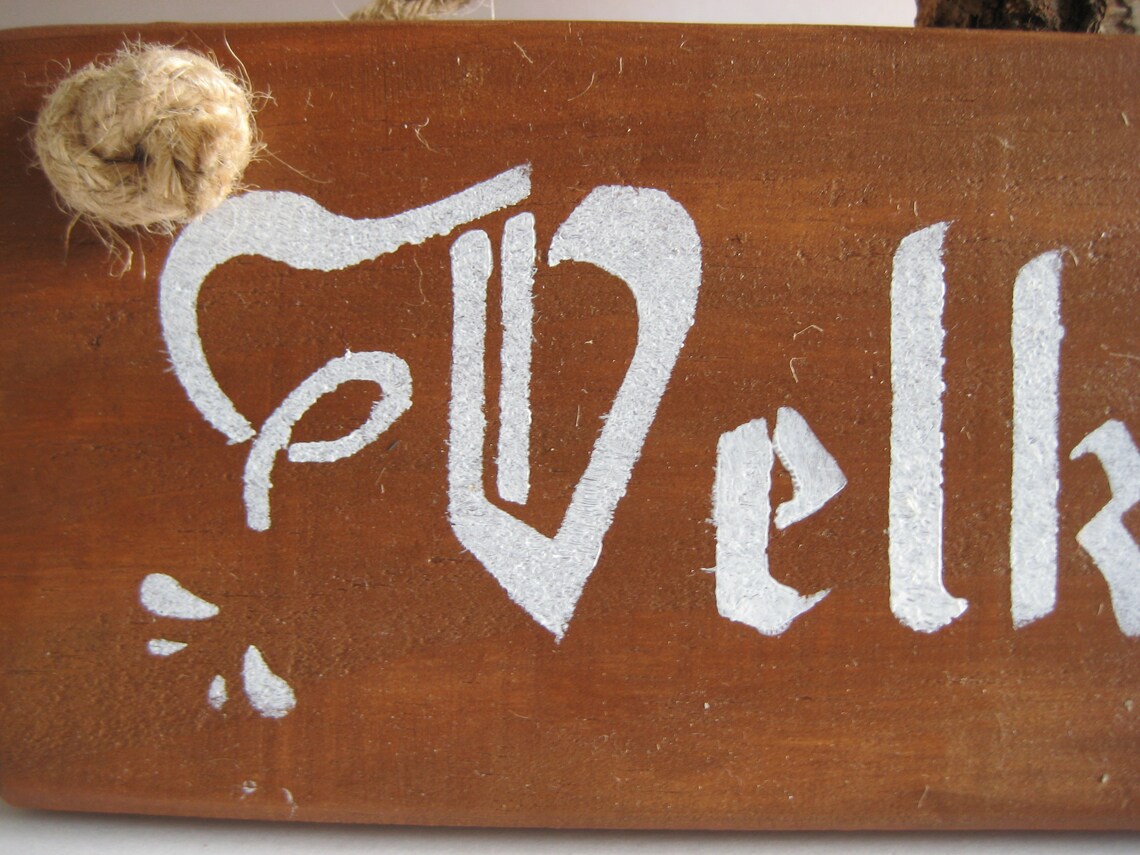 Velkommen Norwegian and Danish Reclaimed Wood Welcome Hanging - Etsy