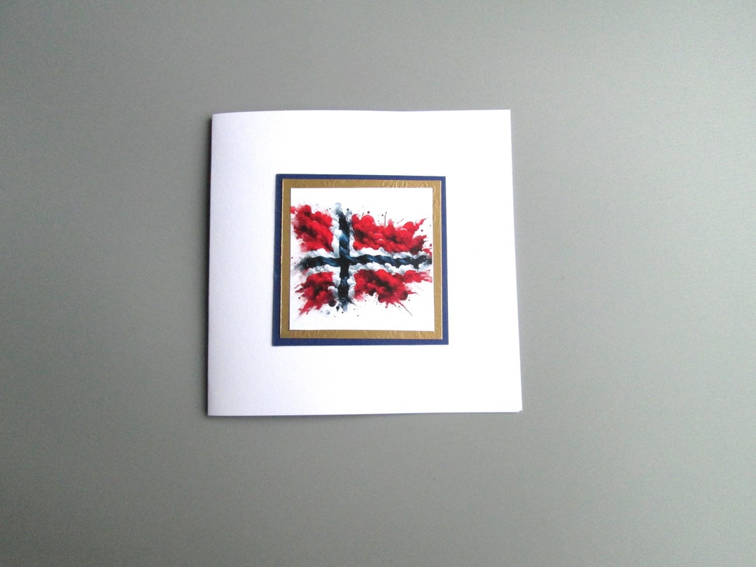 Norwegian Flag Greeting Card - Etsy