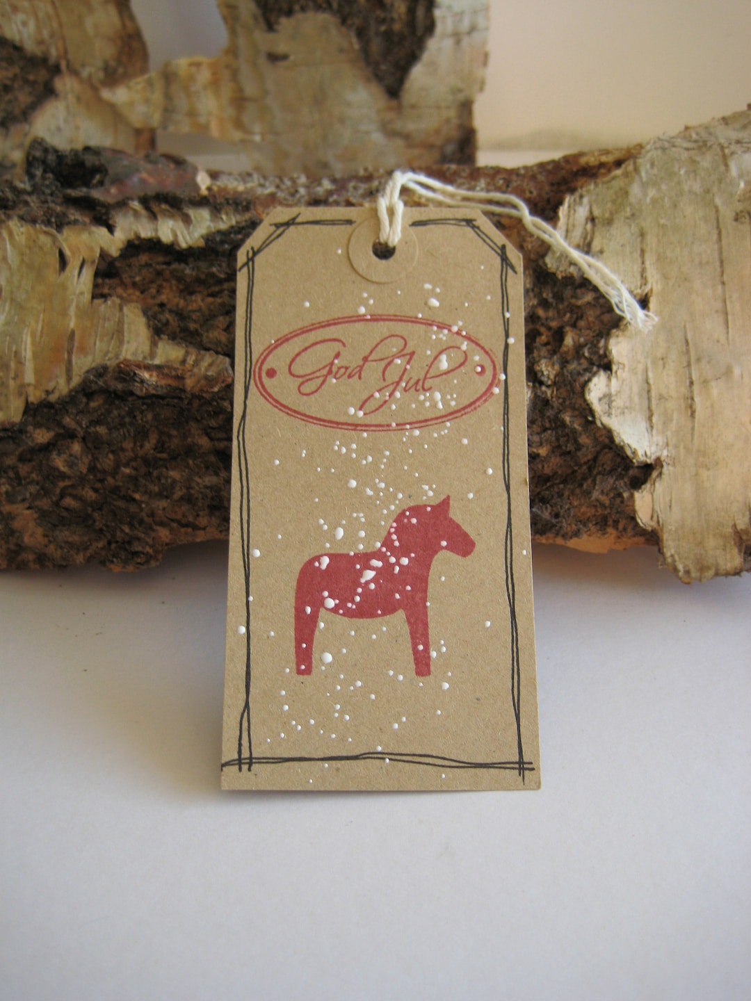 God Jul Dala Horse Gift Label Tag - Etsy UK