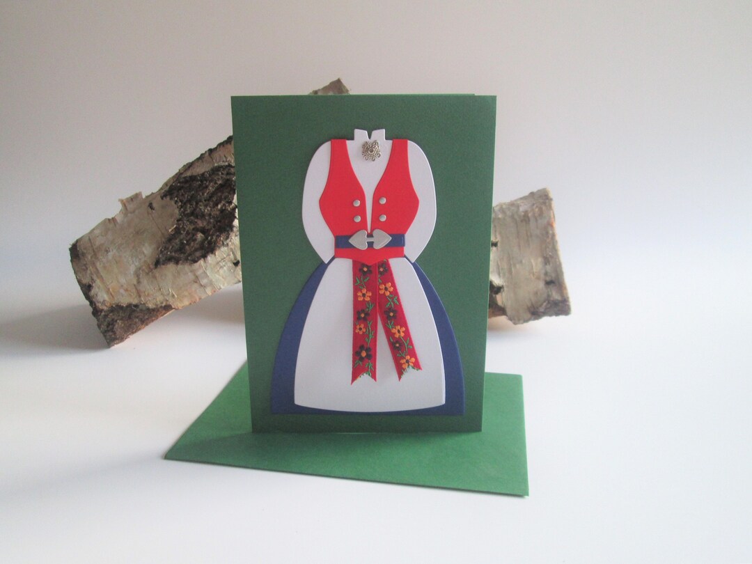 Norwegian Bunad Card: National Costume Greeting Card - Etsy