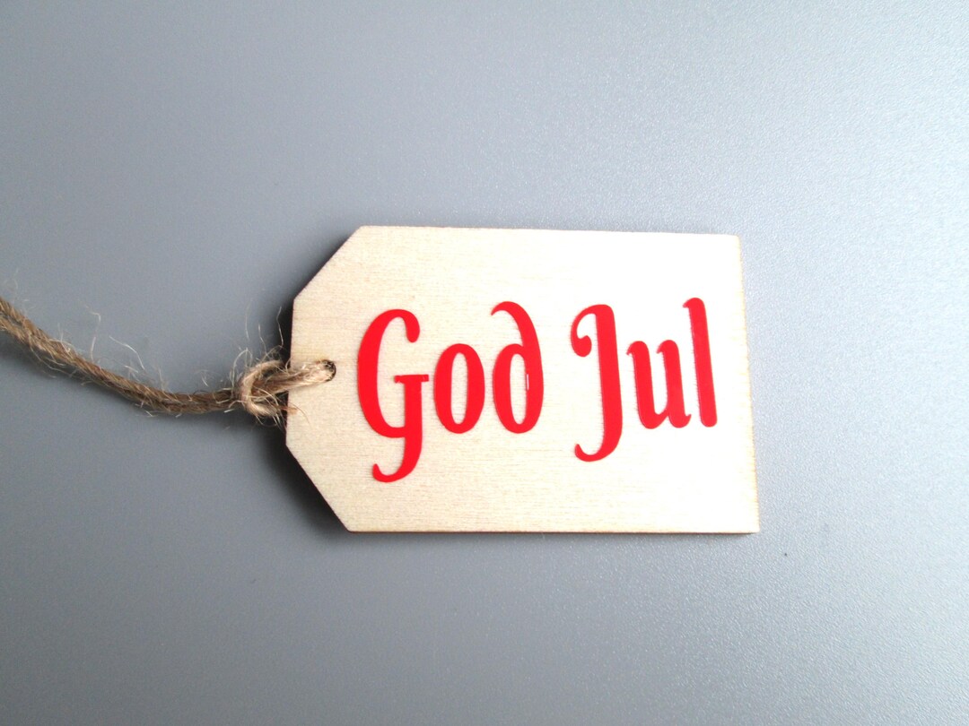 Wooden God Jul Gift Tag: Scandinavian Christmas Decor - Etsy