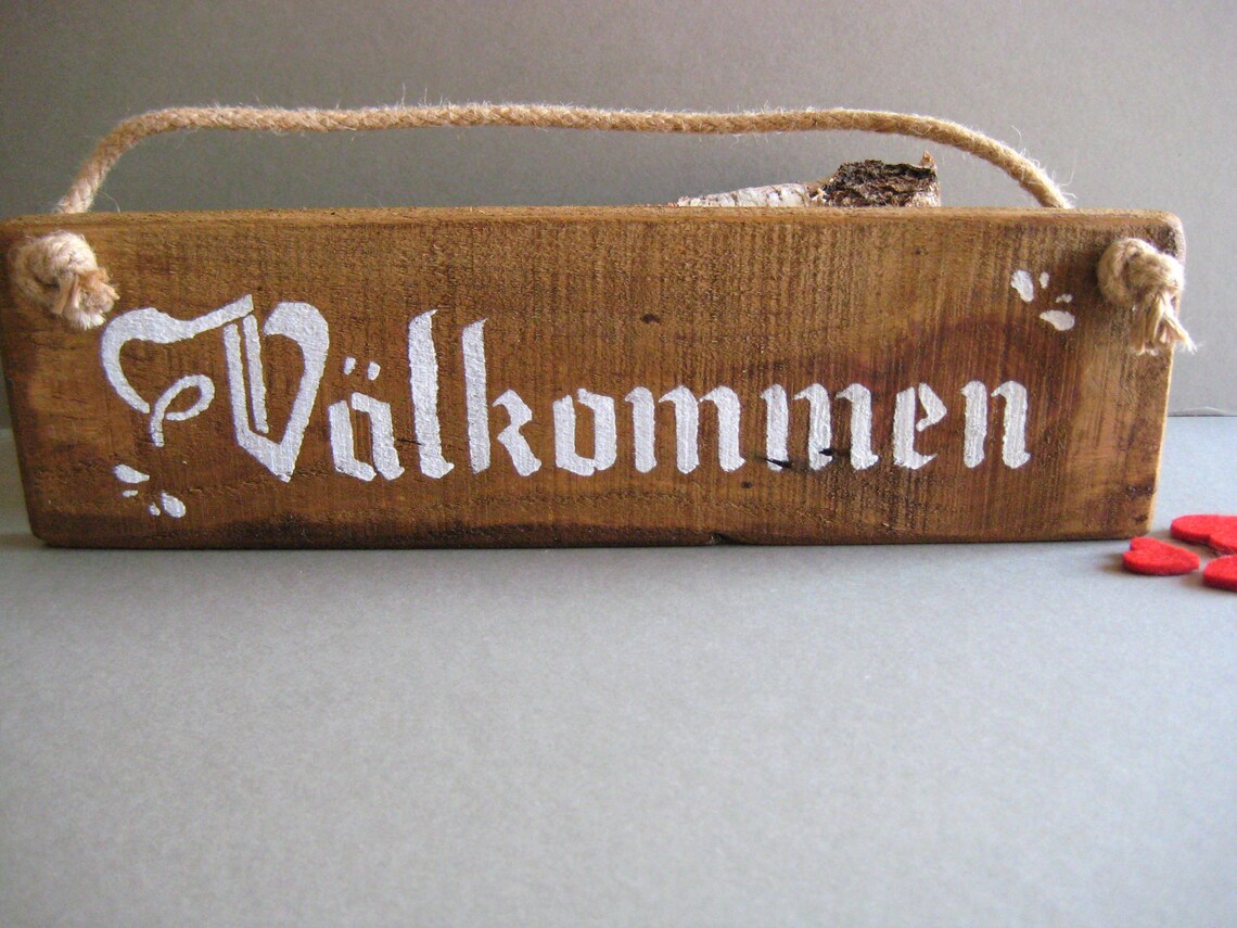 Välkommen Swedish Welcome Reclaimed Wood Hanging Sign - Etsy
