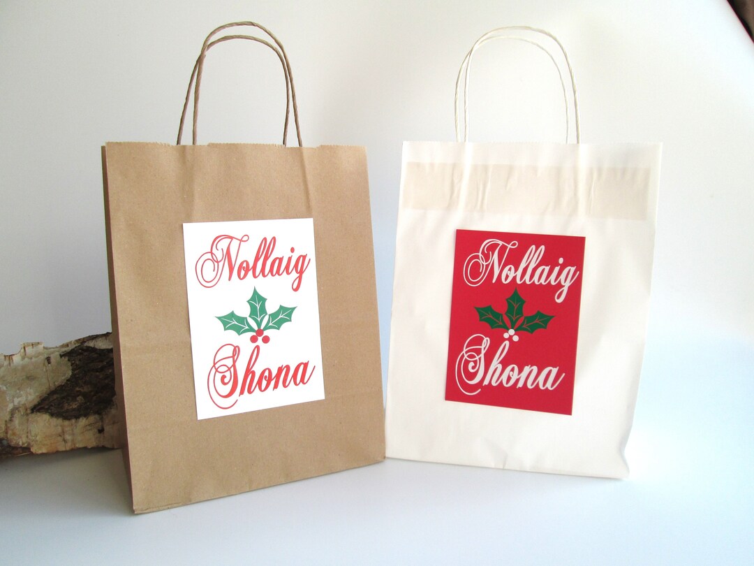 Irish Gaelic Nollaig Shona Christmas Paper Gift Bag - Etsy