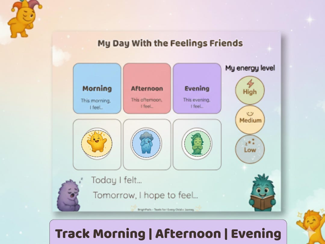 Kids Daily Feelings Check-in: Emotion and Energy Tracker (printable PDF) - Etsy