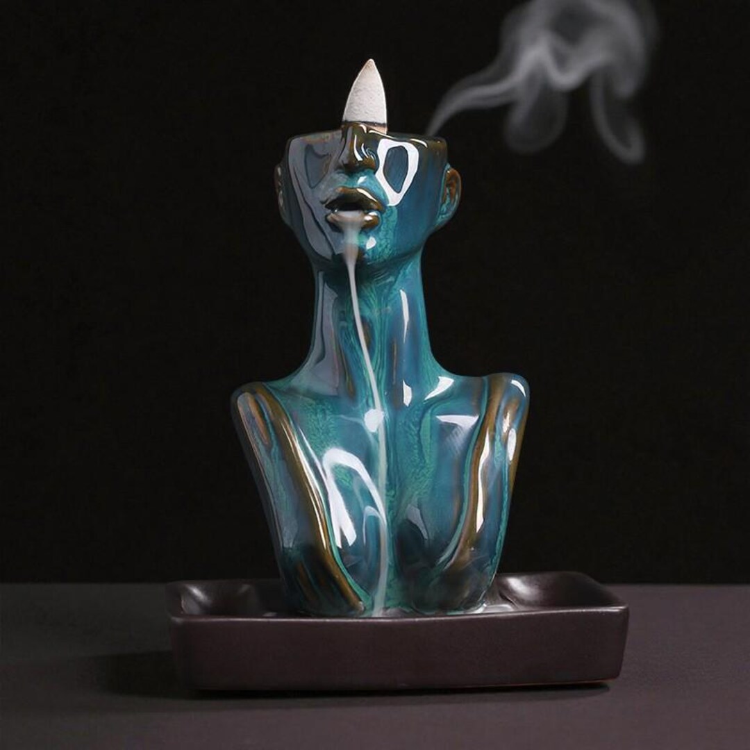 Creative Ceramic Beauty Statue Backflow Incense Burner Home Decoration ...