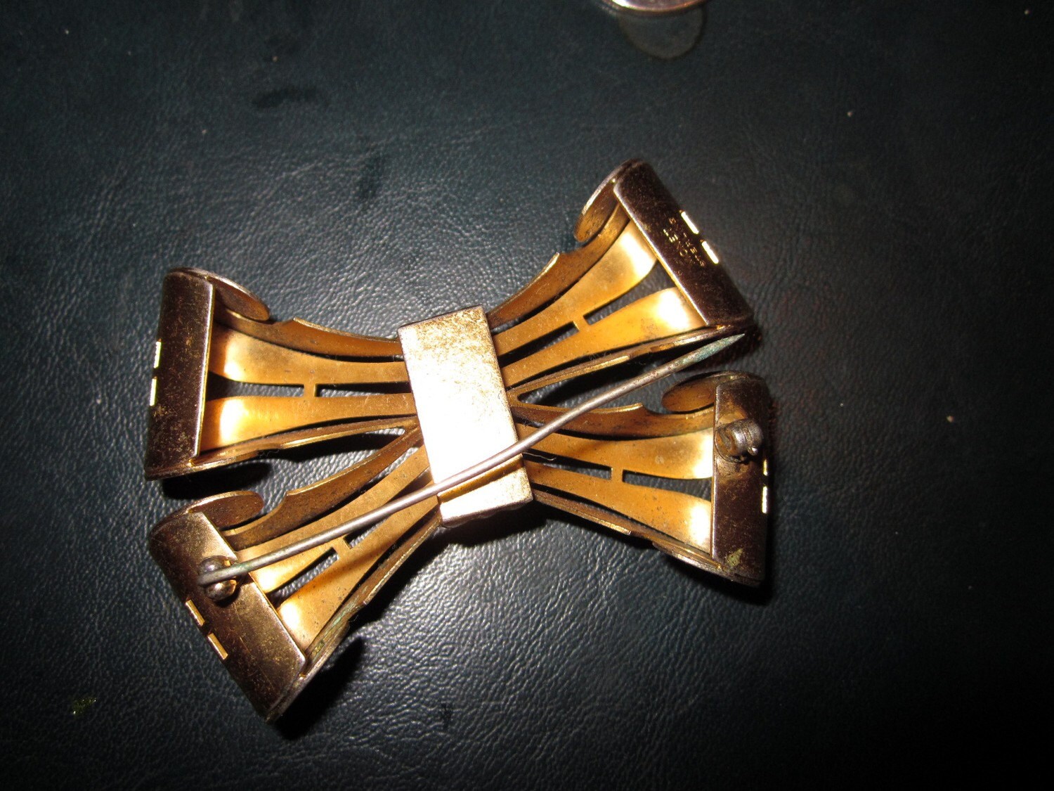 Vtg Huge Sterling Monet Bow Pin Gold Wash - Etsy