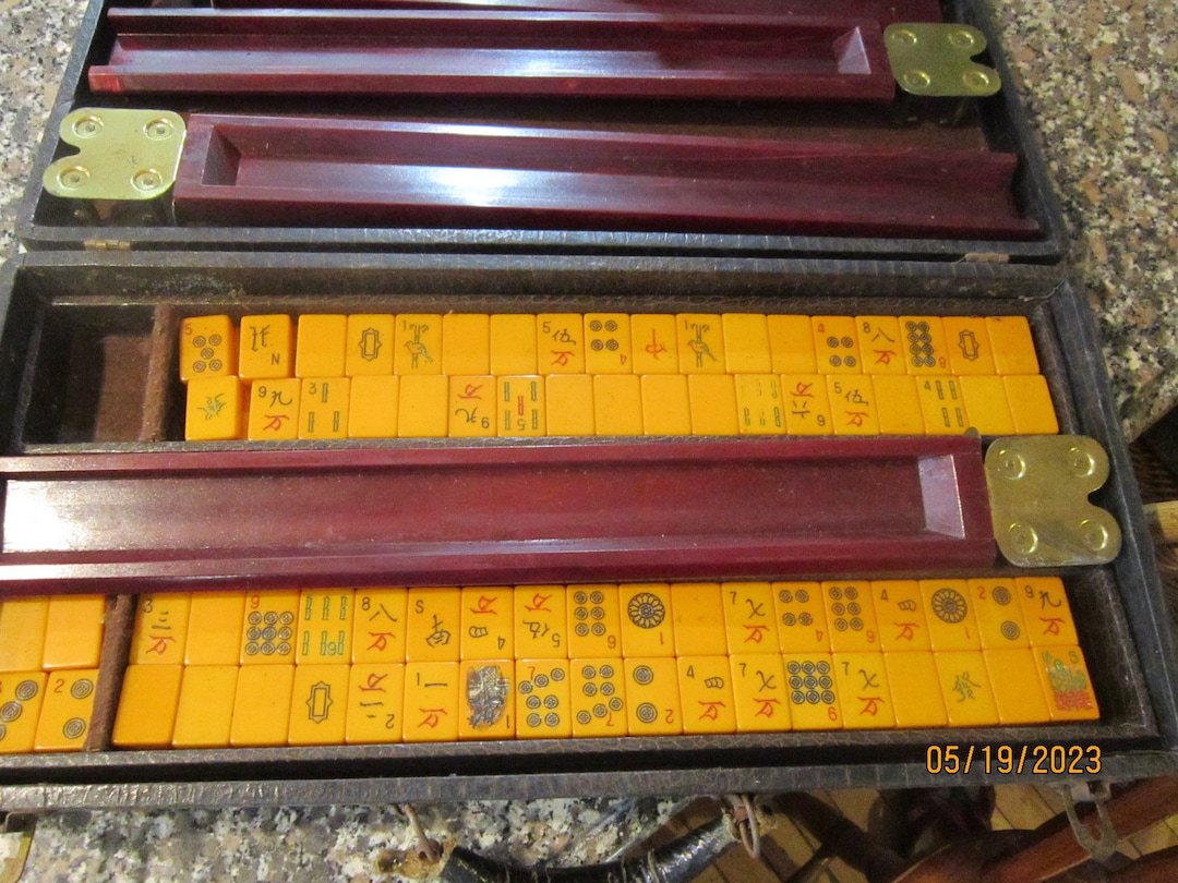 Vintage Mahjong Set 152 Bakelite Tiles 4 Trays With Case - Etsy