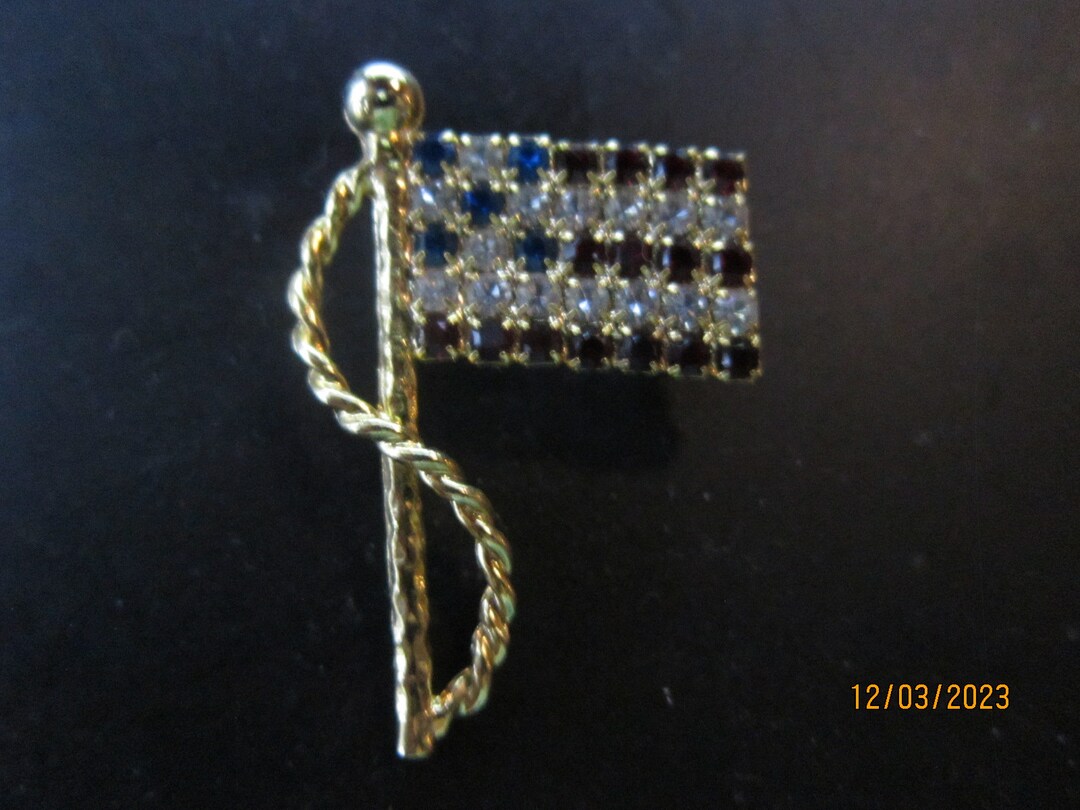 Alex & Ani Rhinestone Flag Pin 1 1/2" Lovely - Etsy