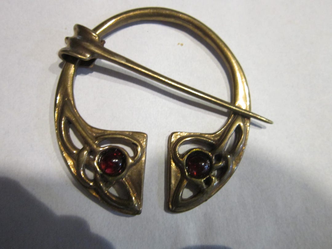 Gorgeous Brass Celtic Kilt Pin Cloak Pin Signed Rcc - Etsy