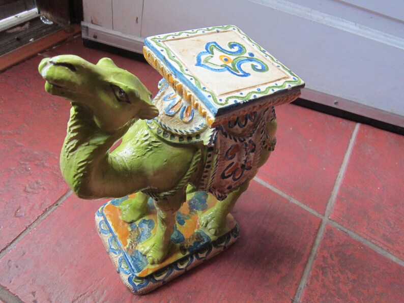 Gorgeous Heavy Morrocan Look Camel Plant Stand Very Colorful 9 - Etsy