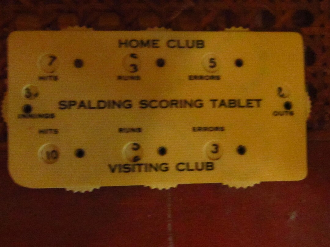 Celluloid Spalding Scoring Tablet Vintage Baseball Mint Condition 3 3/4 ...