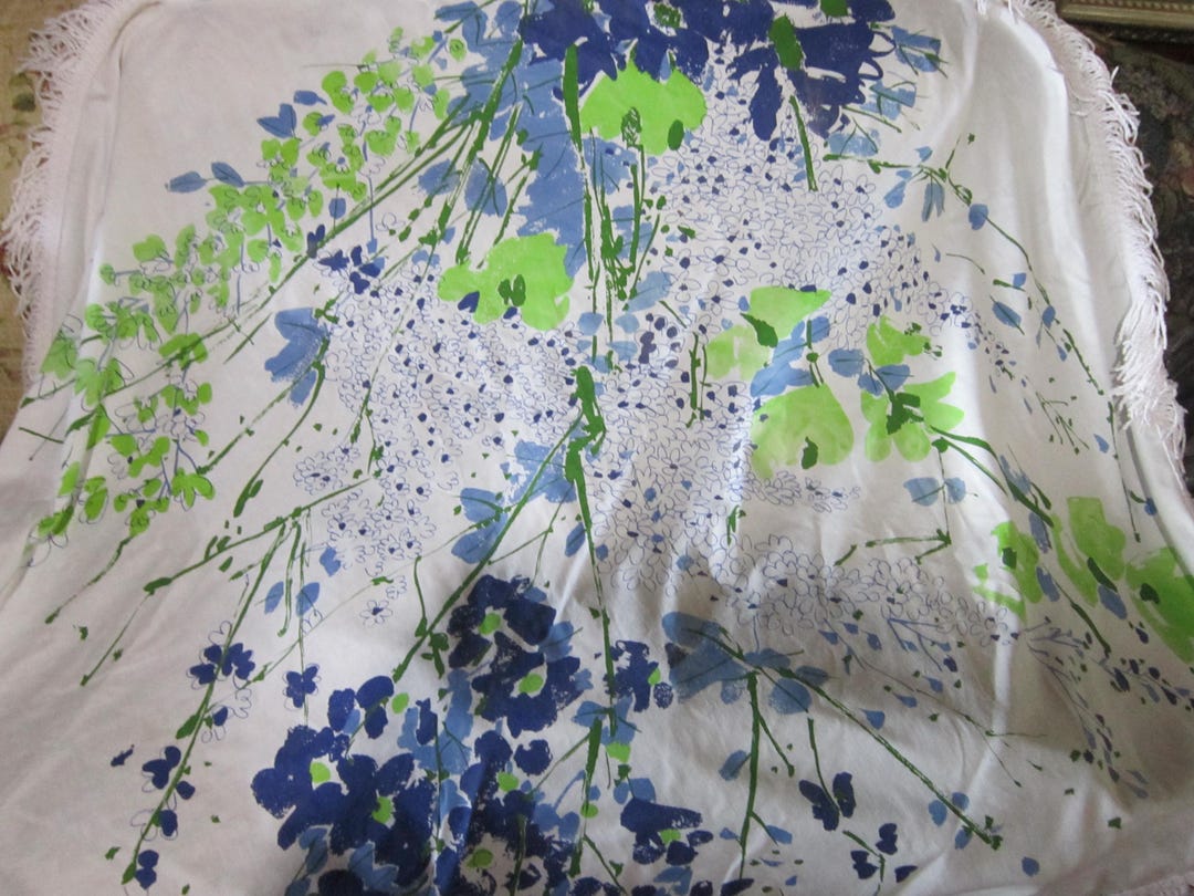 Vintage Vera Ladybug Tablecloth With Fringe 56" Across Gorgeous Colors ...