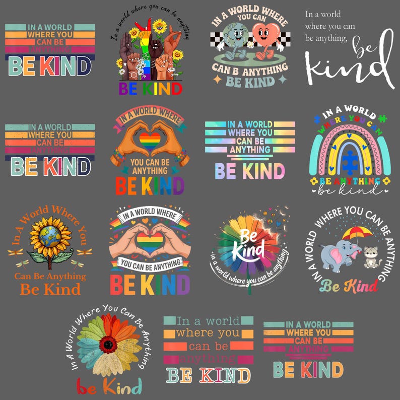 Be Kind PNG, Inspirational Quote Clipart, Positive Kindness Sublimation ...