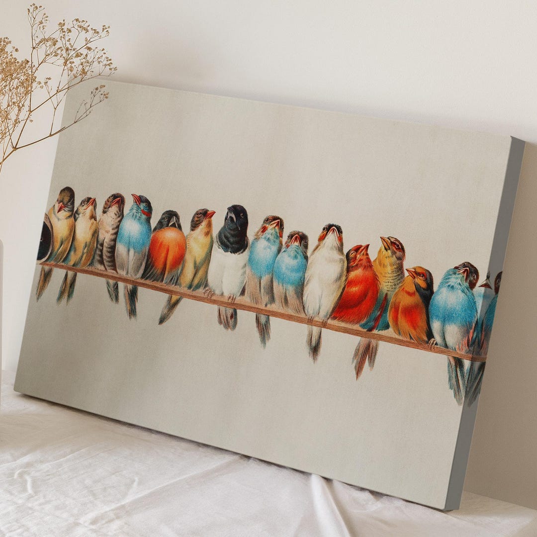 A Perch of Birds Canvas Wall Art by Hector Giacomelli - Classic ...