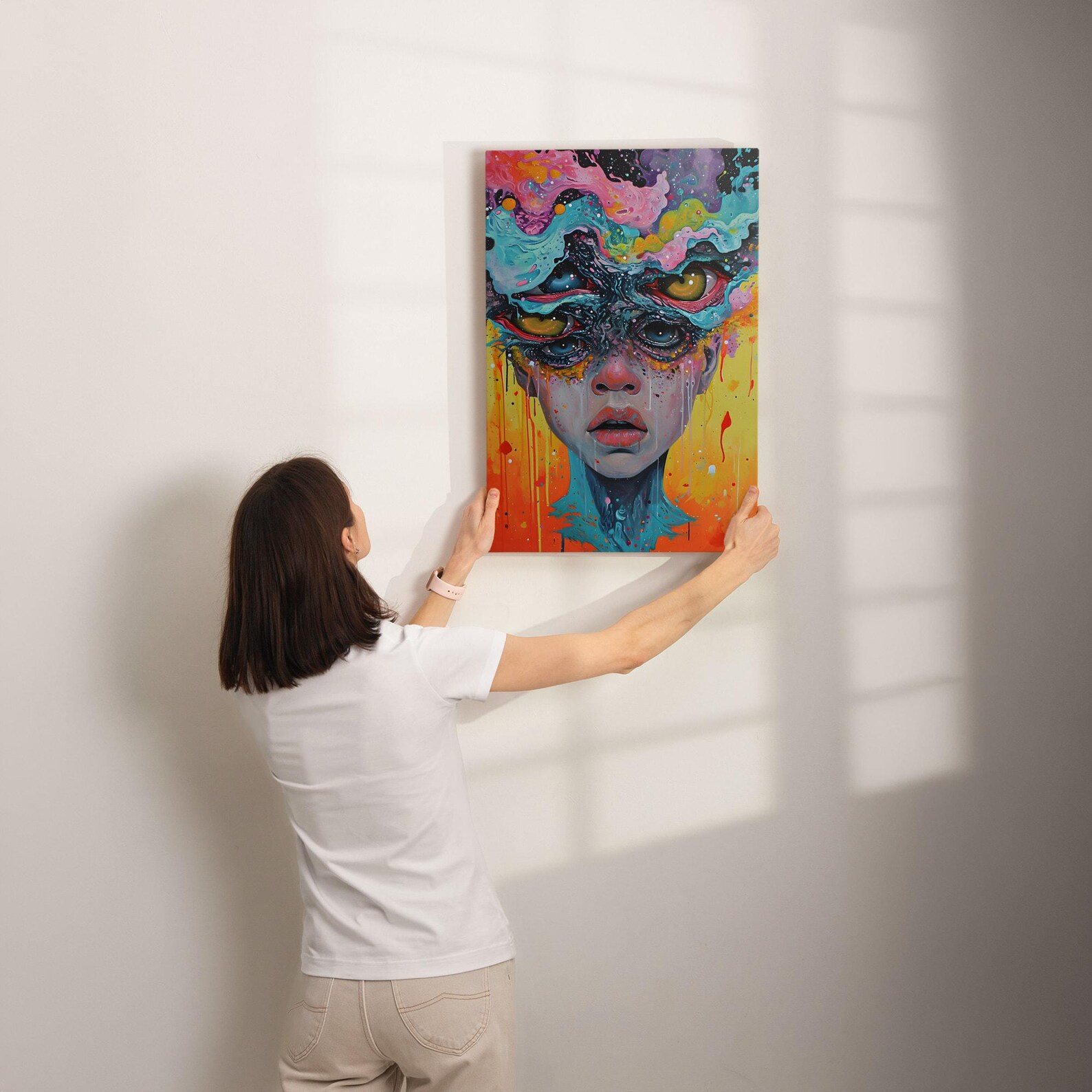 Multi-eyed Mindscape Psychedelic Canvas Wall Print - Space Lovers Gift ...