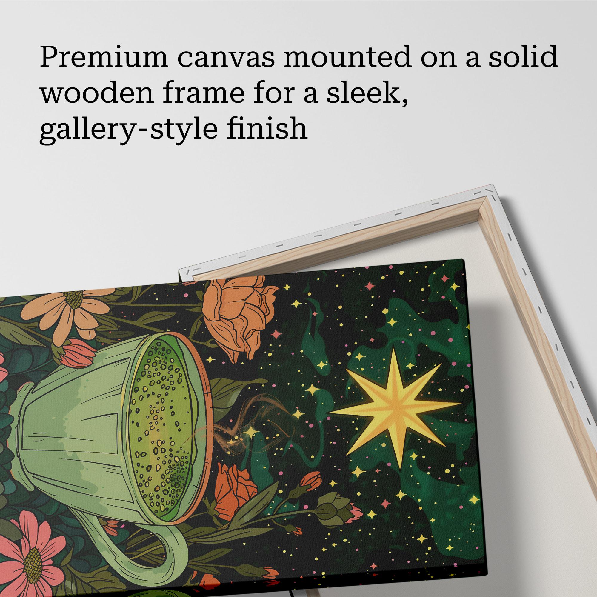 Matcha Green Tea Wall Art on Canvas - Witchy Tea Coffee Bar Decor ...