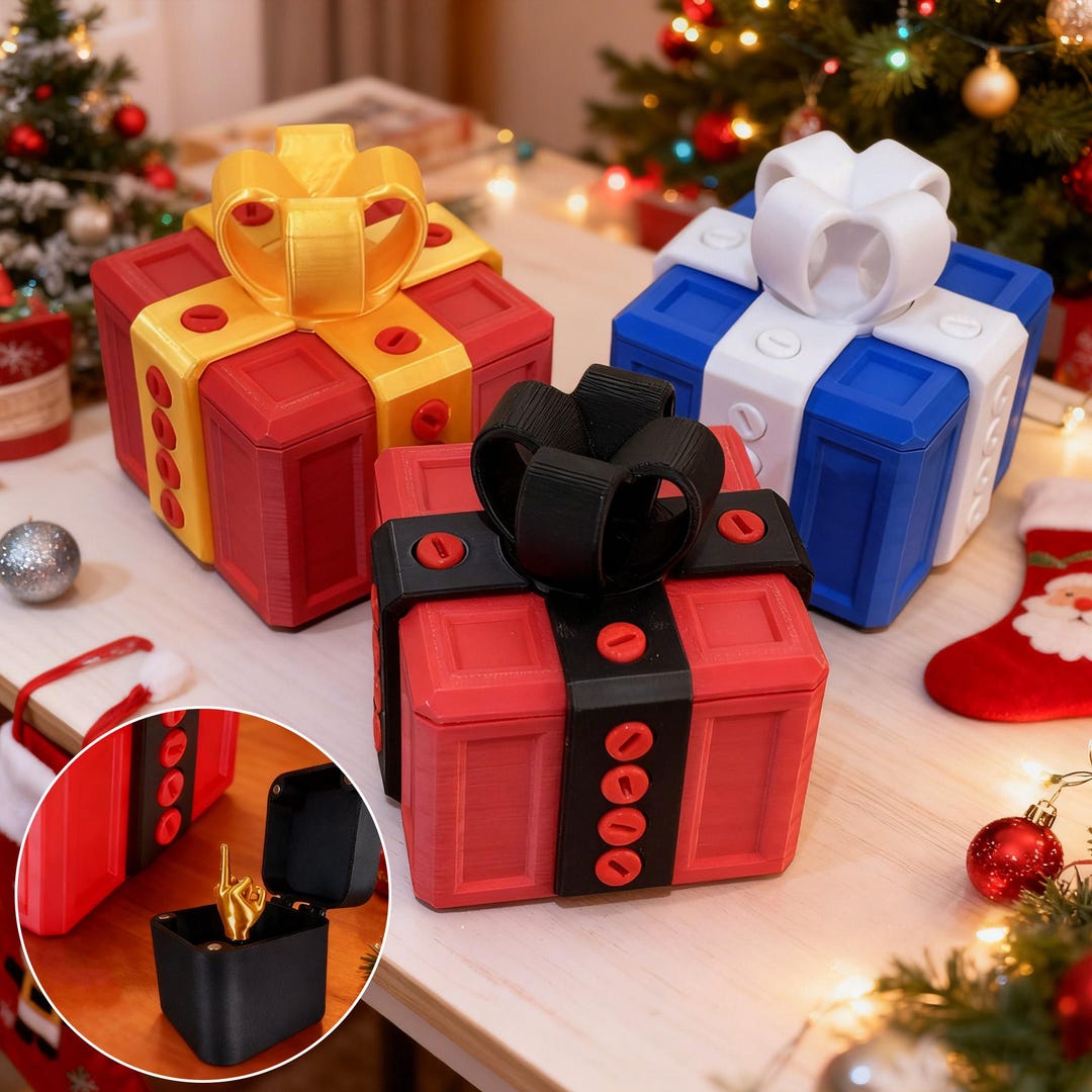 3D Print the Annoying Gift Box,middle Finger Prank Box,screw Puzzle,gag ...