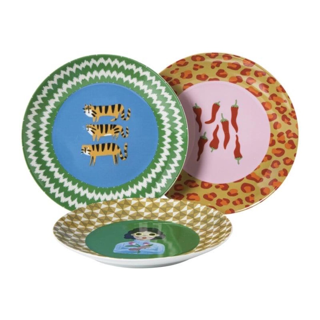 Porcelain Breakfast Plate Set 3pcs - Etsy