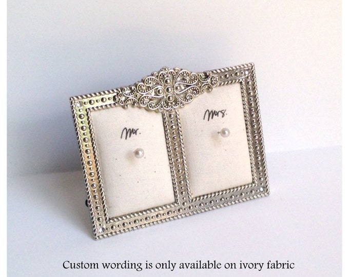 Wedding Ring Holder His & Hers Dual Diamond Rhinestone Frame ...
