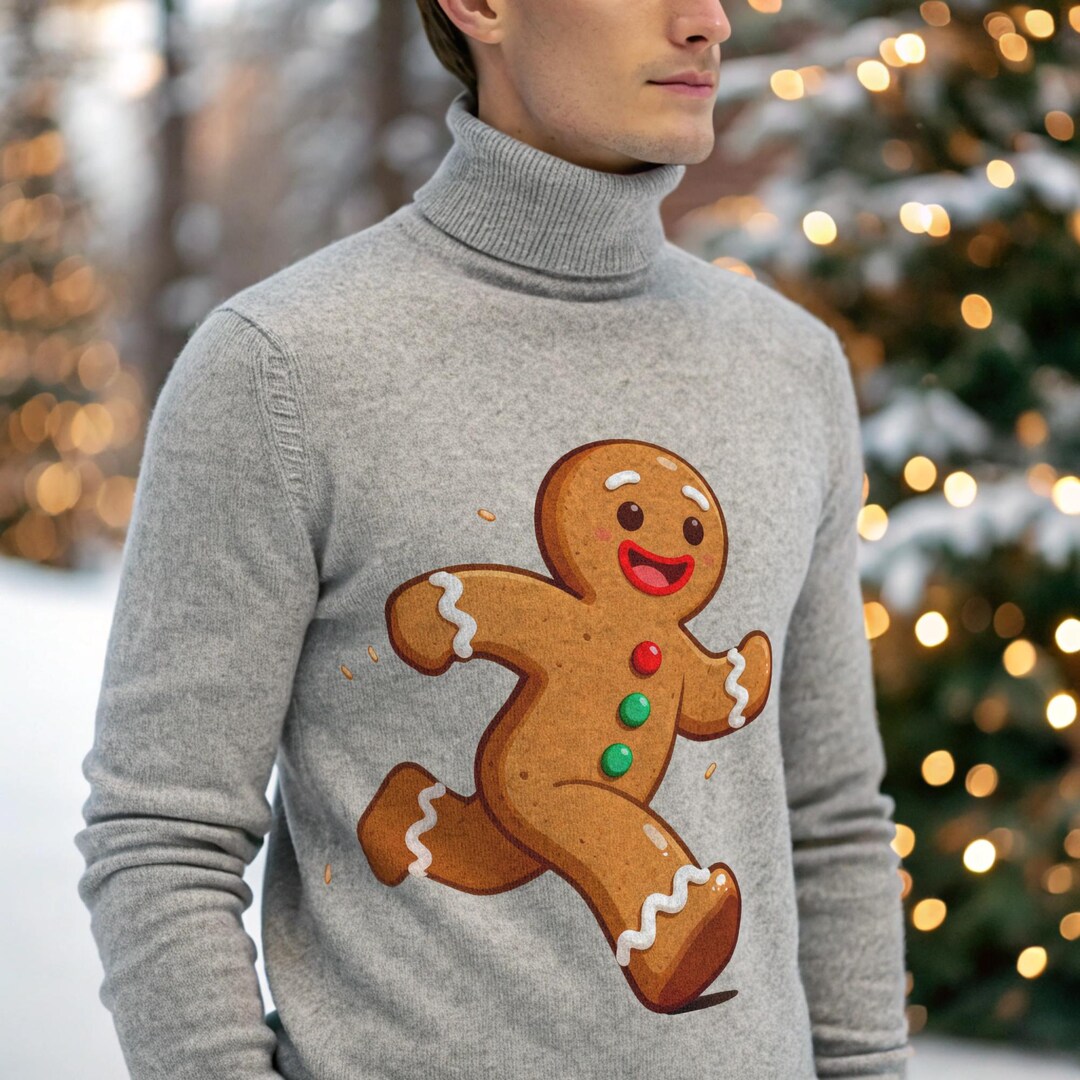 Running Gingerbread Man Clipart – Christmas Cookie PNG (digital ...