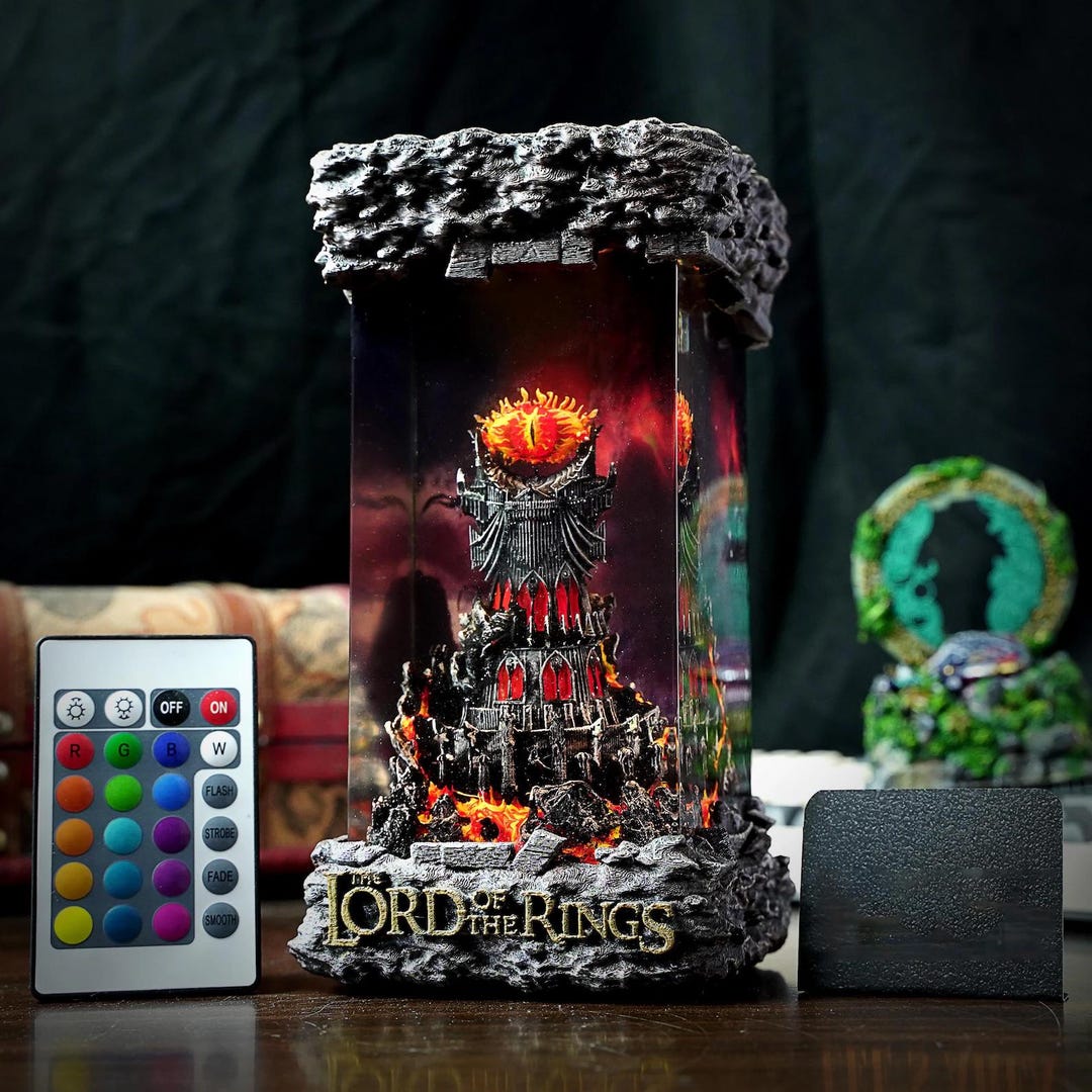 Eye of Sau.ron Lo.rd of the Ri.ng Handmade, Epoxy Resin Lamp, Resin Art ...