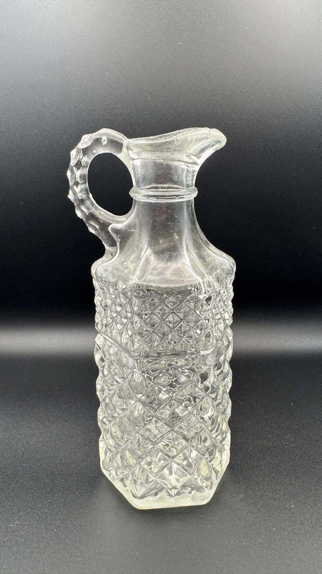 Vintage Anchor Hocking Wexford Clear Diamond Vinegar/oil Cruet No ...