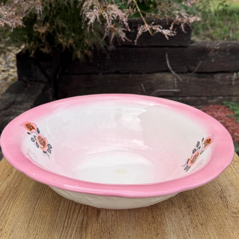 Antique Floral Wash Basin - Etsy