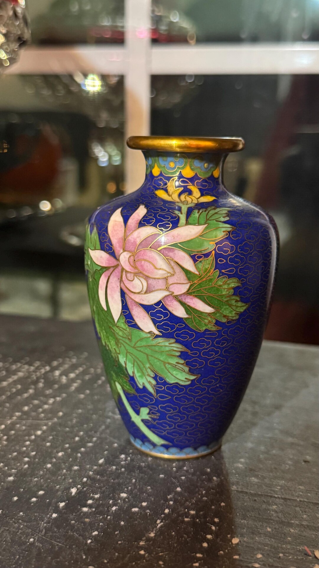 Small Vintage Chinese Cloisonné Vase-cobalt Blue - Etsy