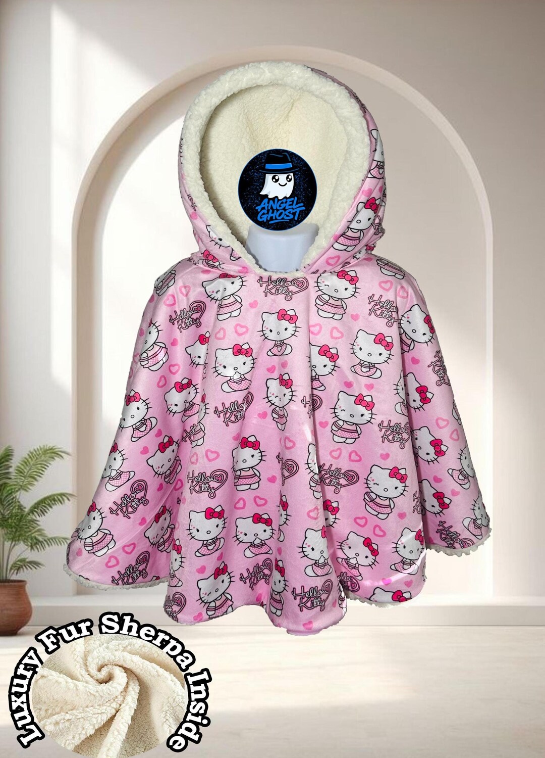 Hello Kitty Car Seat Poncho, Inspired Hooded Poncho, Birthday Gift ...