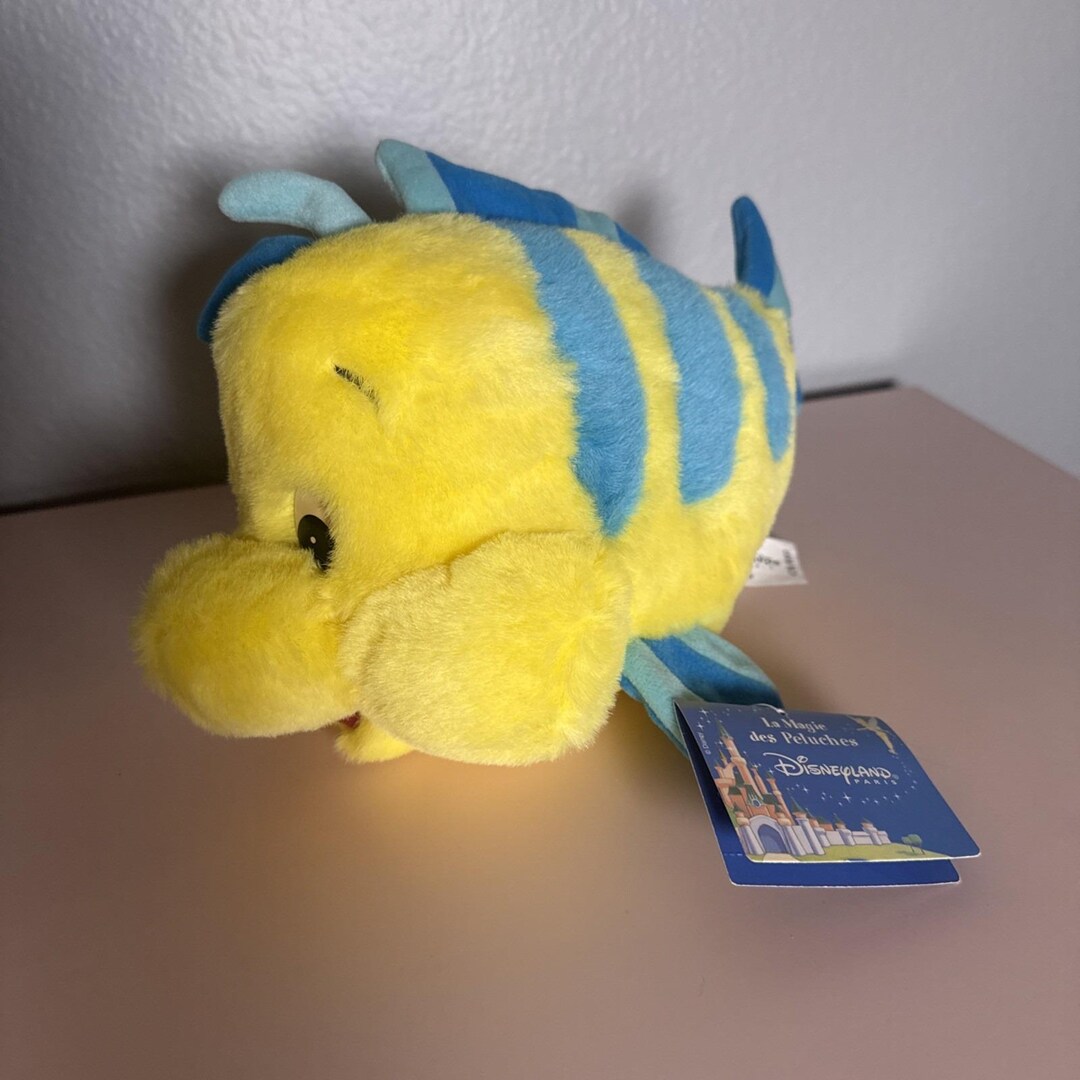 Disneyland PARIS Flounder Plush 11" Vintage 90s Little Mermaid Stuffed ...