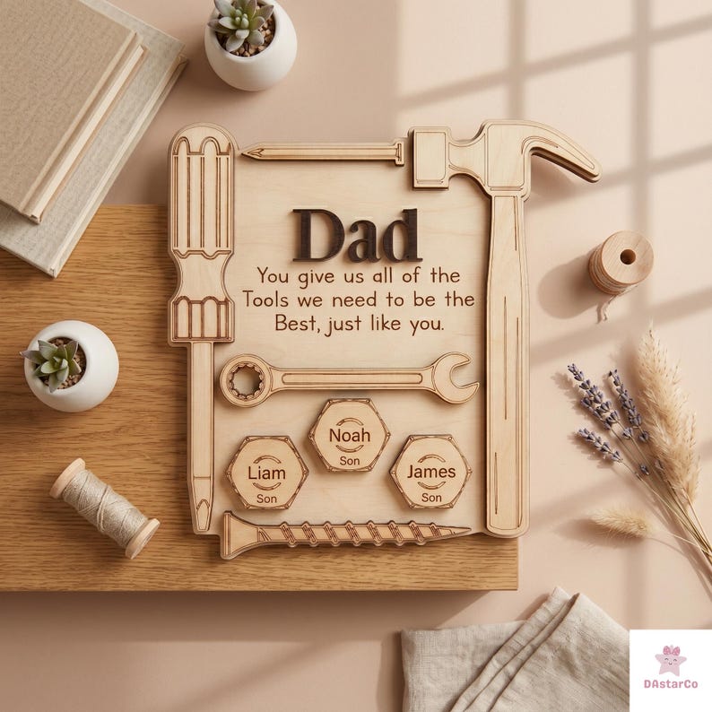 Letrero de madera personalizado para papá manitas, regalo significativo ...