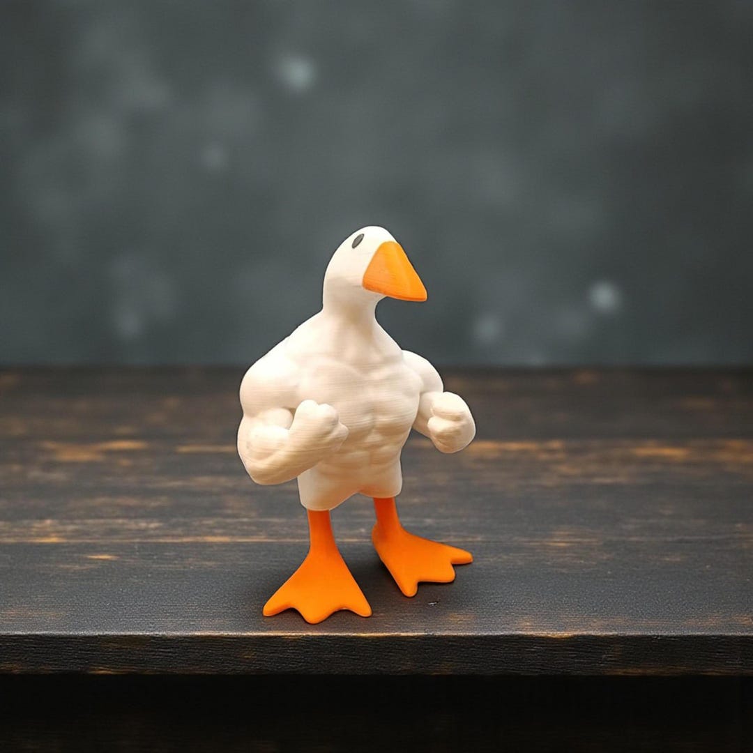 Buff Duck Figurine With Muscles, Funny Goose Statue, Gag Gift for ...