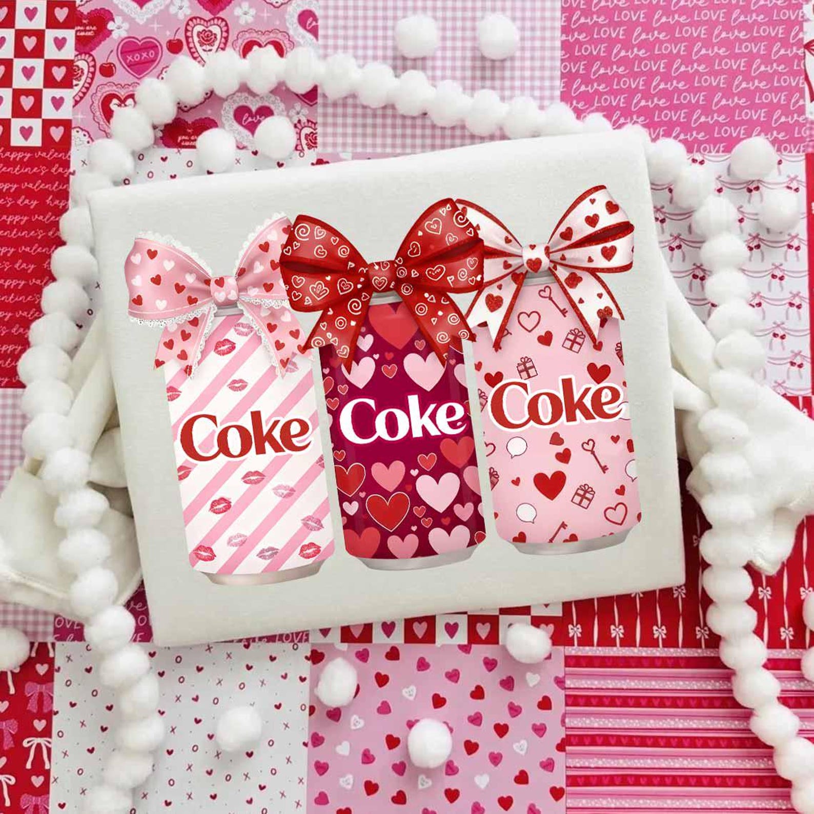 Valentine Coke PNG , Retro Soda PNG , Cute Valentine Day ,coqutte Bow ...