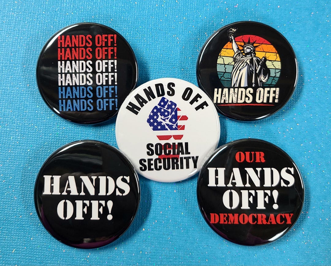 Hands off Protest Pin, Protest Activist Pin, Political Awareness Button ...