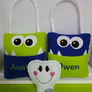 Personalized Monster Tooth Fairy Pillow With 'I Lost My Tooth' Button ...