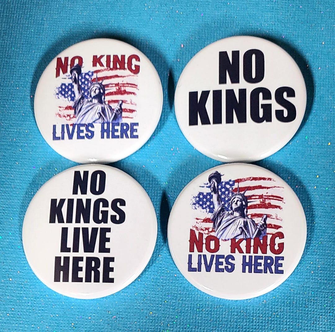 No Kings Pin or Magnet, No Kings Lives Here Pin or Magnet, June 14th ...