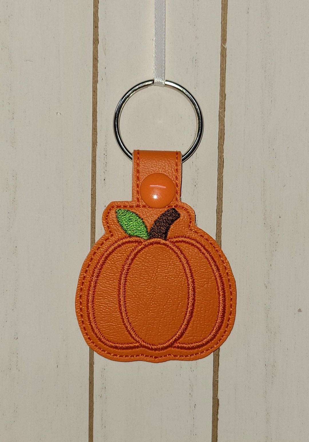 Pumpkin Key Chain, Pumpkin Bag Tag, Fall Bag Tag, Pumpkin Faux Leather ...