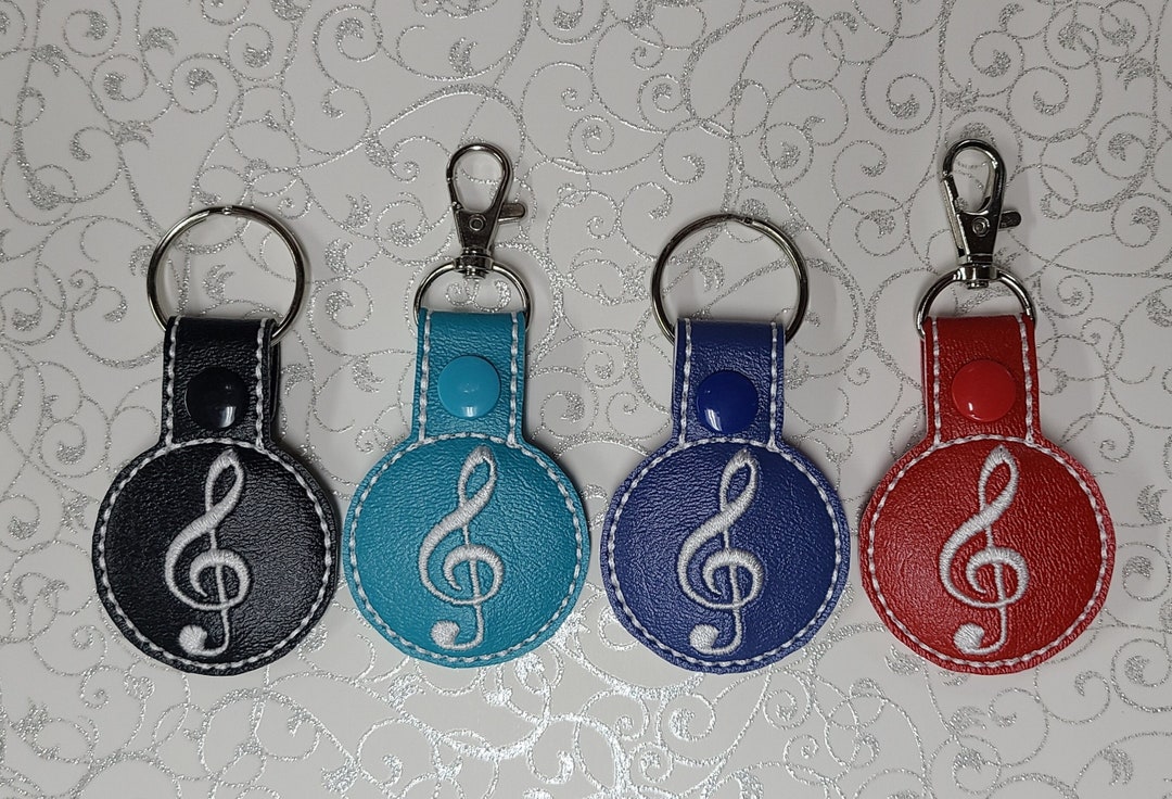Musical Note Key Chain, Treble Clef Key Chain, Choir Key Chain, Band ...