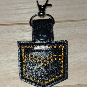 Embroidered Quarter Keeper Keychain: Shopping Cart Coin Holder - Etsy