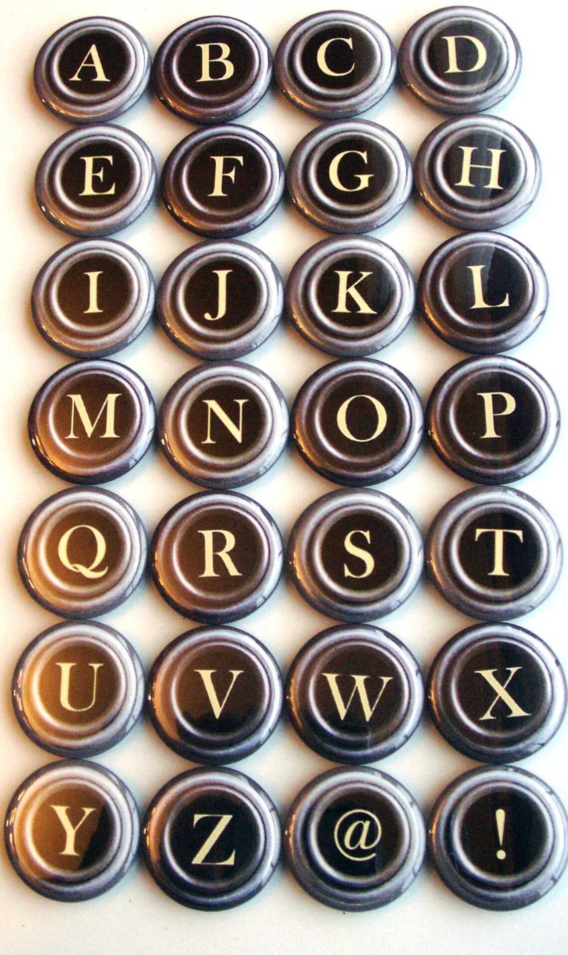 Typewriter Font Alphabet Magnets: Vintage Style, Fridge Decor - Etsy