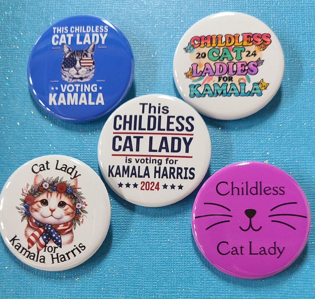 Buy Kamala Harris for President, Komala 2024 Pin or Magnet, Cat Lady ...