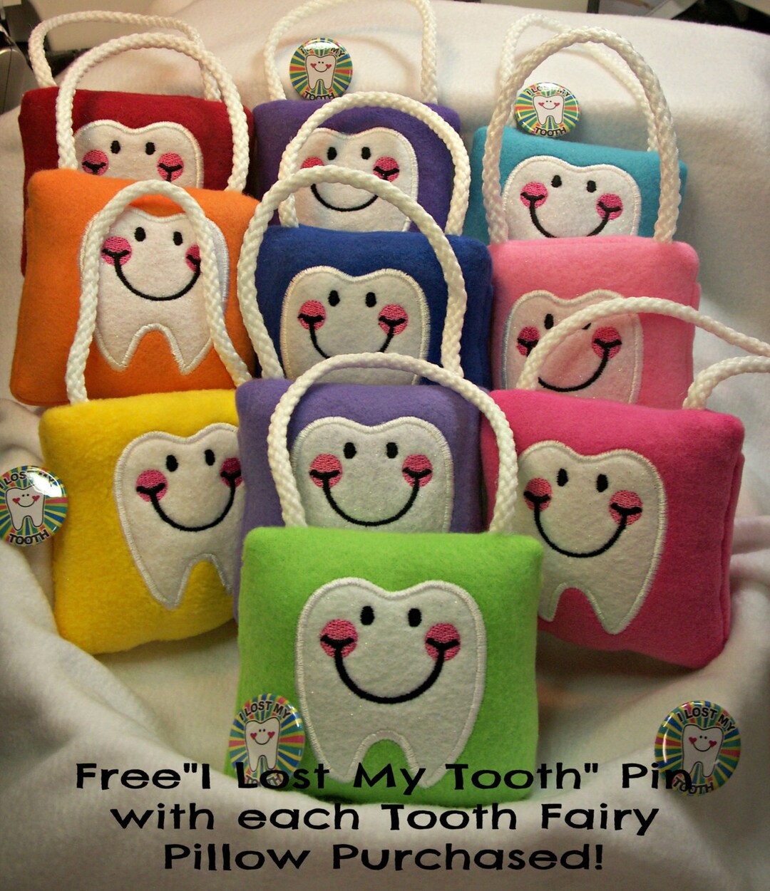 Personalized Tooth Fairy Pillow, Comes With FREE "i Lost My Tooth" Pin ...