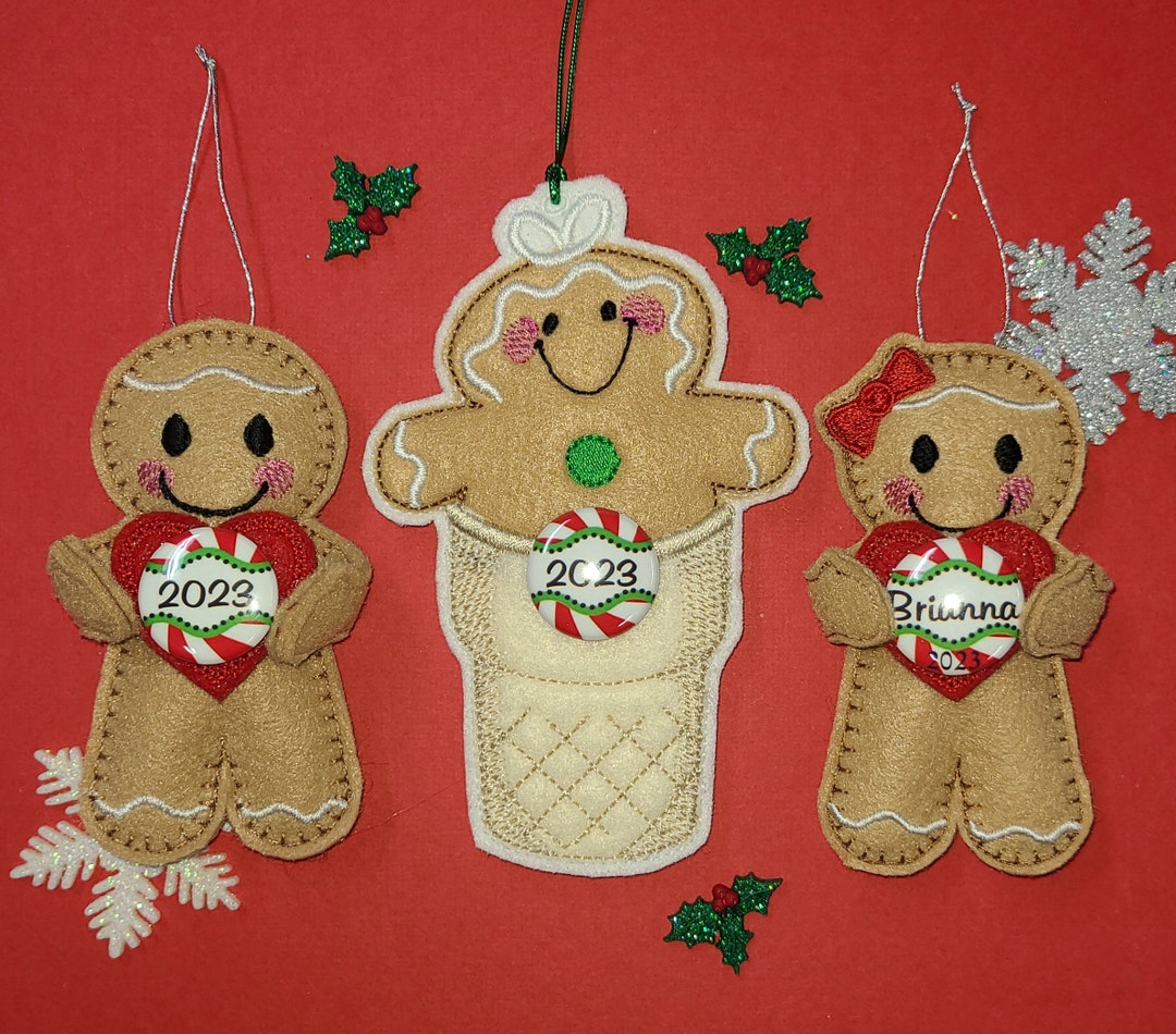 Personalized Gingerbread Christmas Ornaments, Gingerbread Christmas ...