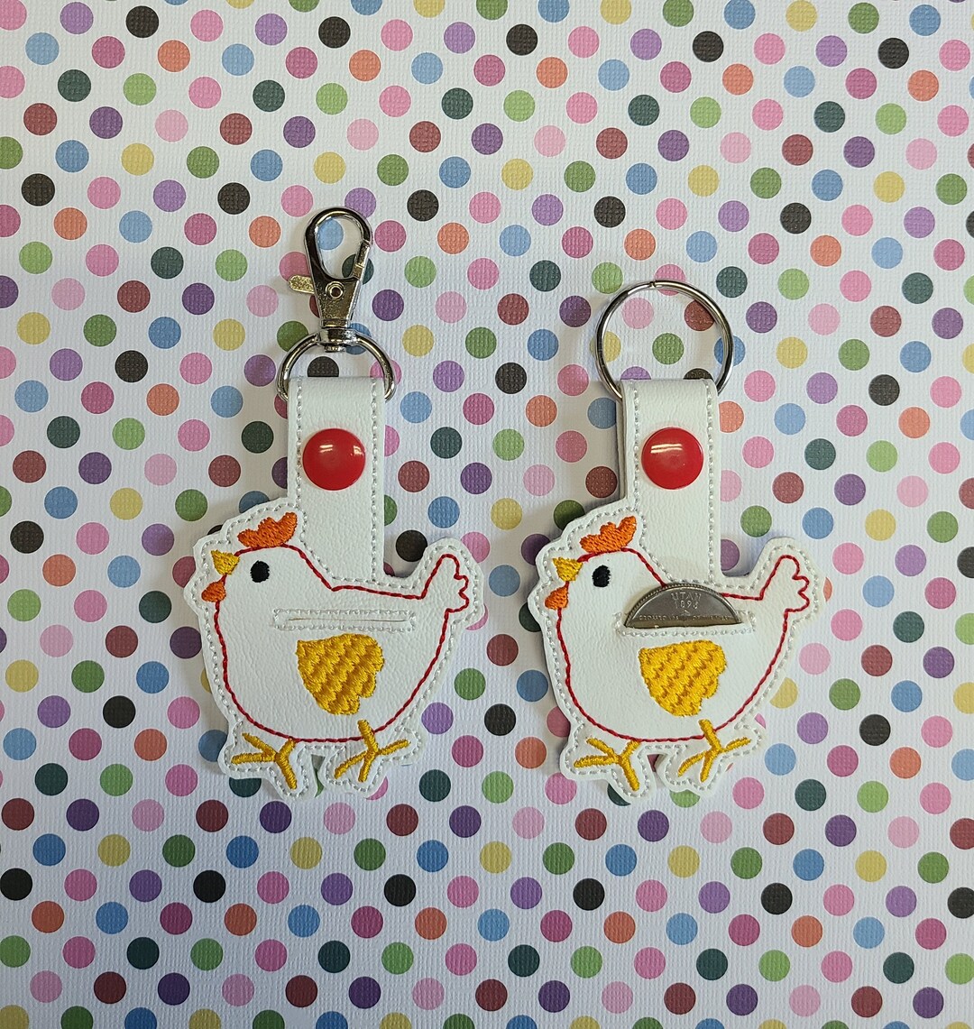 Chicken Quarter Keeper, Chicken Key Chain, Chicken Key Ring - Etsy